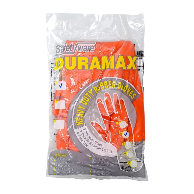 Heavy Duty Flocklined Natural Rubber Gloves: Durable Protection ...