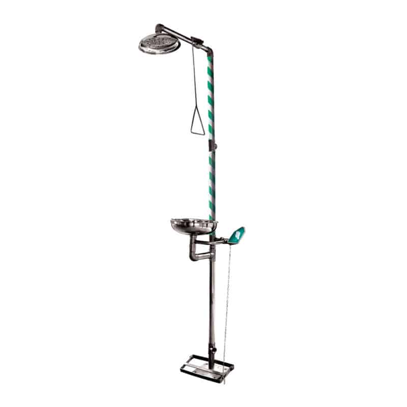 Stainless Steel Floor Mounted Emergency Shower & Eyewash