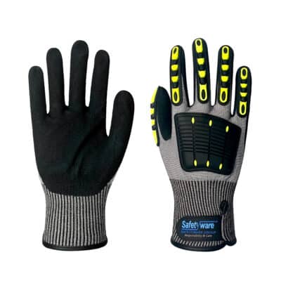 Safetyware IMP01 Impact Resistant Gloves: Greasy and Oily Grip ...