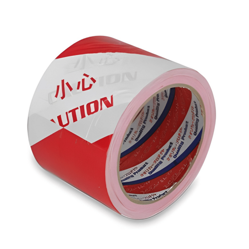 Durable Red and White Safety Marking Tape for Outdoor Use