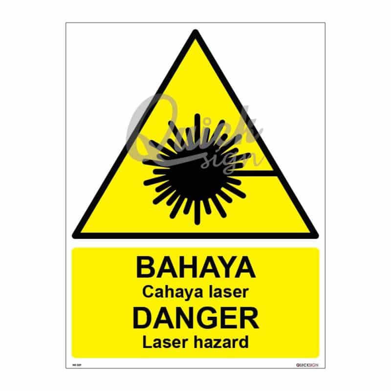 WS009 Danger Laser Hazard Sign | High-Visibility Safety Sign for Laser ...