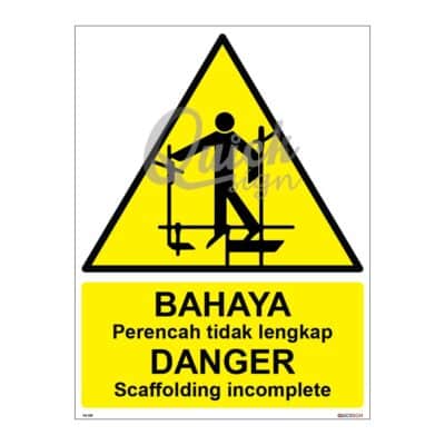 WS038 DANGER Scaffolding Incomplete Sign | High Visibility & Durable ...