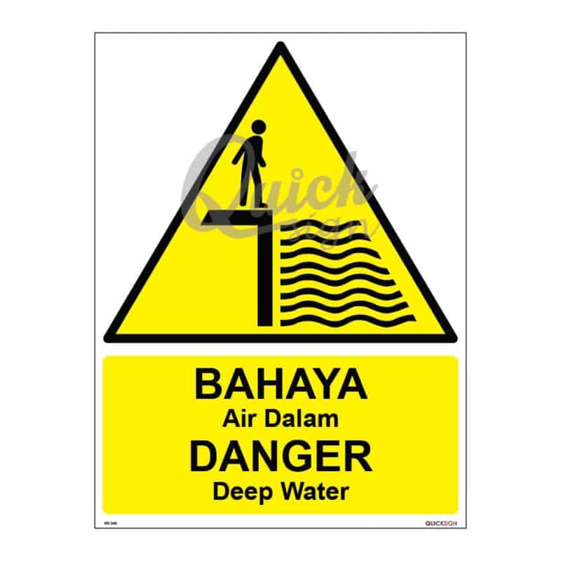 WS043 DANGER Deep Water Sign | High-Visibility Safety Warning for Water ...