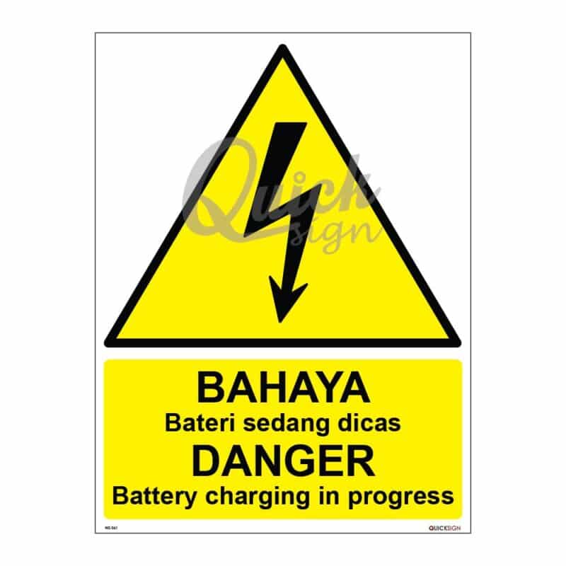 WS061 Danger Battery Charging in Progress Sign | High-Visibility Safety ...