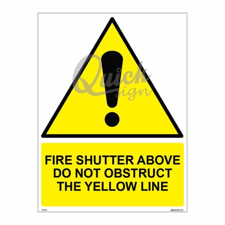 WS073 Fire Shutter Warning Sign – Do Not Obstruct | High-Visibility ...