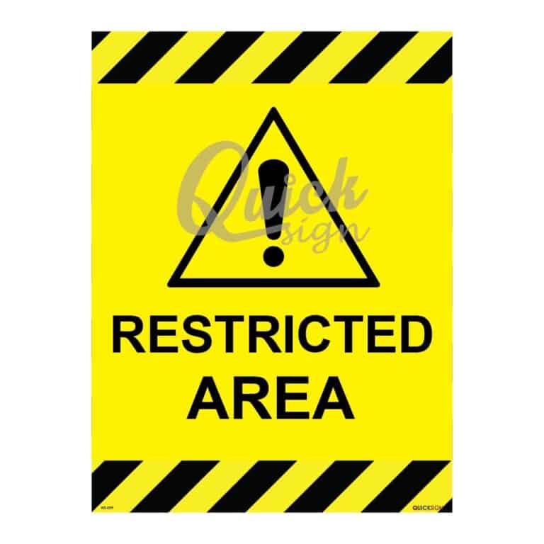 WS099 Restricted Area Sign | High-Visibility Security Sign for Indoor ...