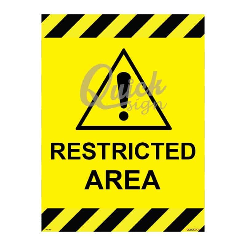WS099 Restricted Area Sign | High-Visibility Security Sign for Indoor ...
