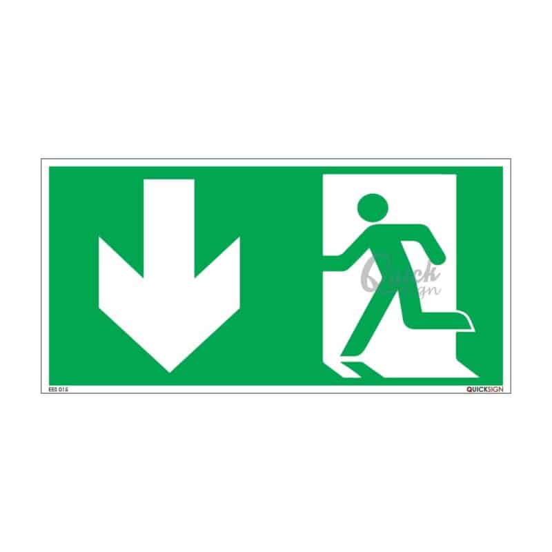 Emergency Exit (Down) | Durable & High-Visibility Safety Sign