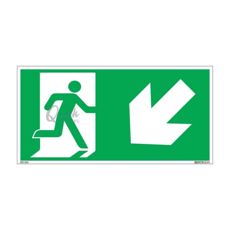 Emergency Exit (Down Left) | High-Visibility, Durable Safety Sign