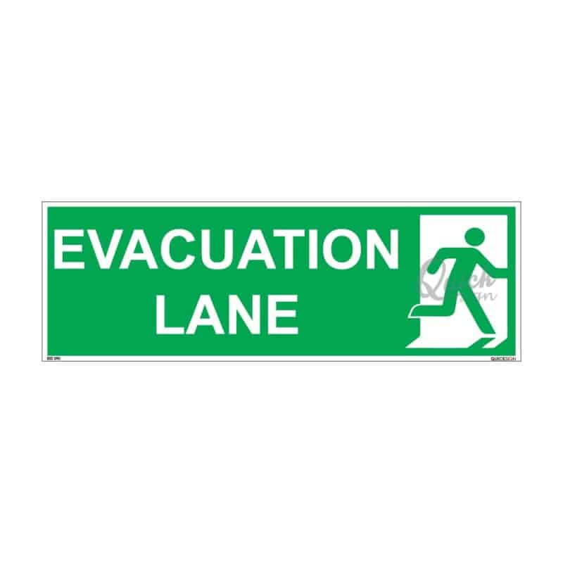 Evacuation Lane (Icon Right) | High-Visibility Emergency Escape Sign