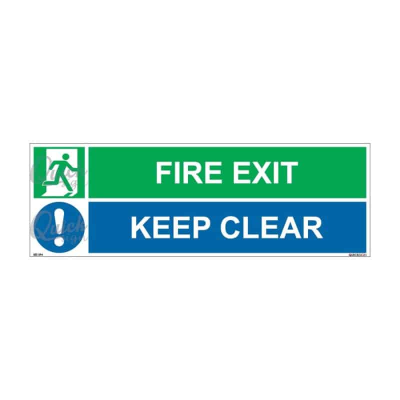 Fire Exit Keep Clear | Emergency Escape Sign