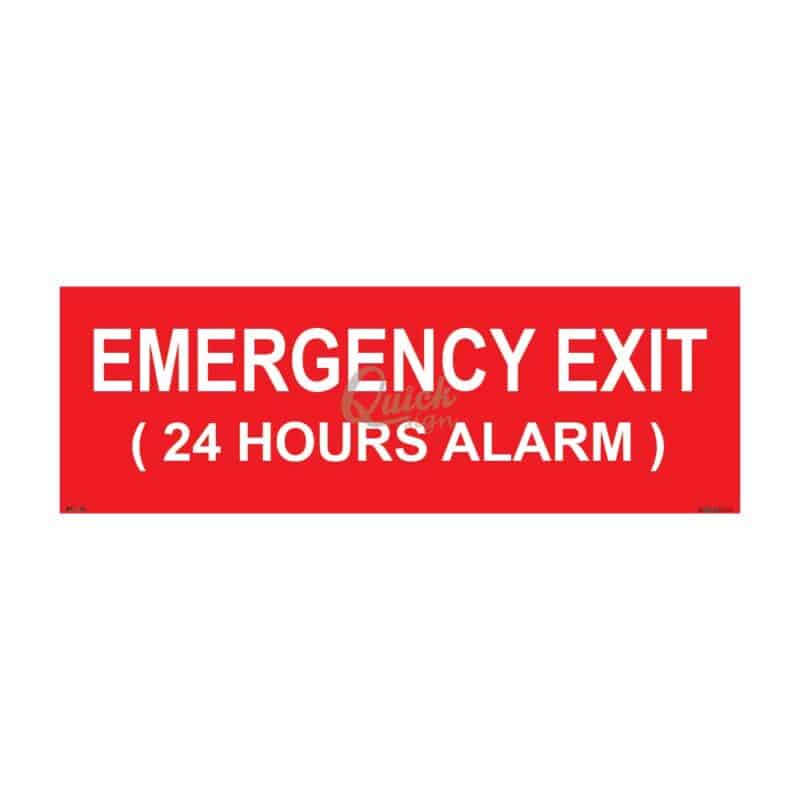 Emergency Exit (24 Hours Alarm) | High-Visibility Emergency Escape Sign