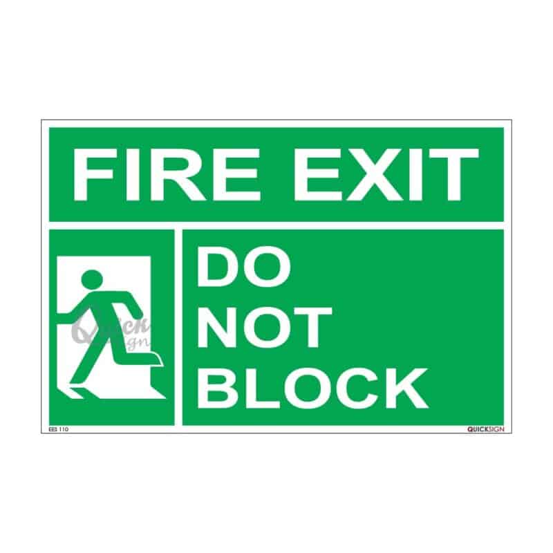 Fire Exit Do Not Block | High-Visibility Emergency Escape Sign