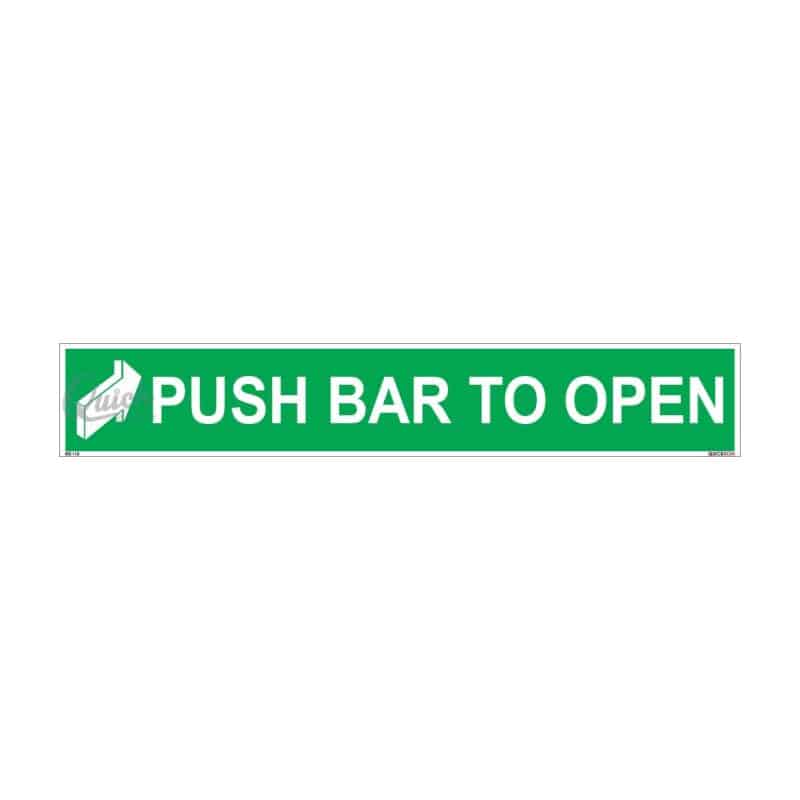 Push Bar To Open | High-Visibility Emergency Escape Sign