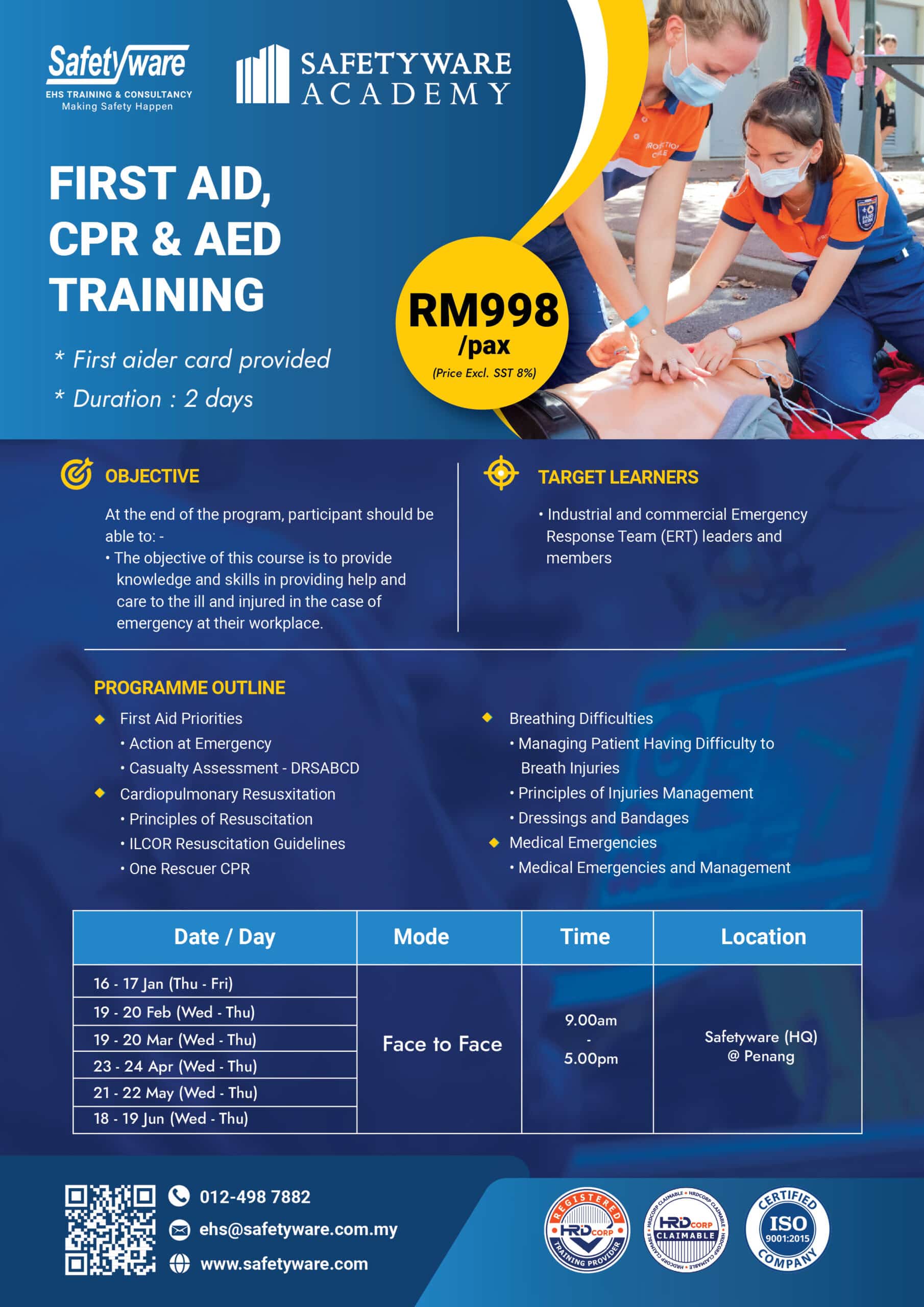 Public Training - First Aid, CPR & AED - 2 Days