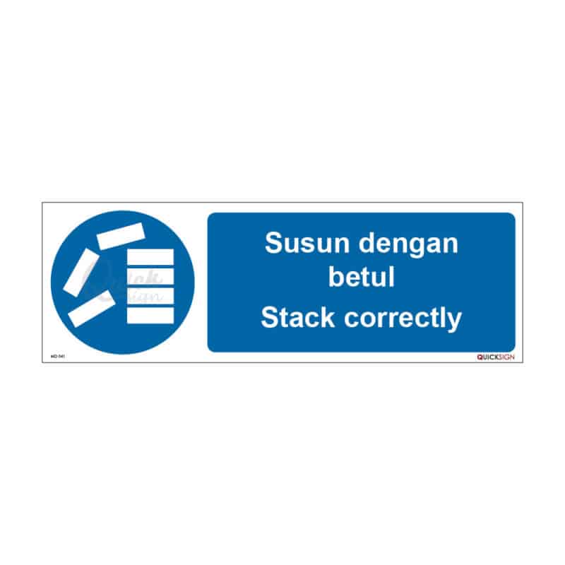 MD041 Stack Correctly Sign – Durable, High-Visibility Safety Sign for ...
