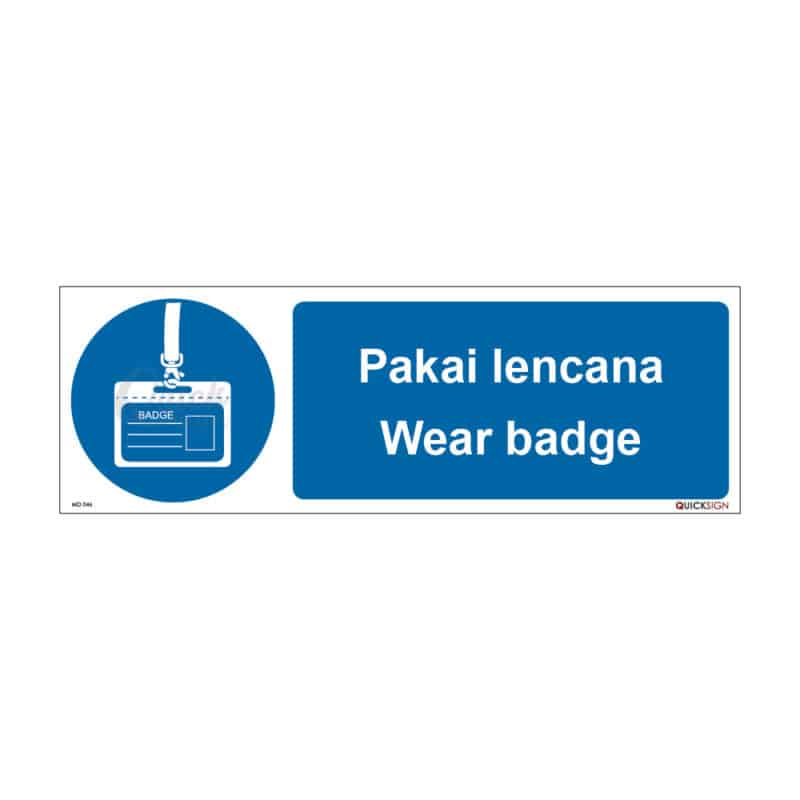 MD046 Wear Badge Sign – Ensure Workplace Security & Identification