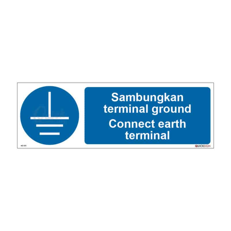 MD051 Connect Earth Terminal Sign – Ensure Electrical Safety & Proper ...