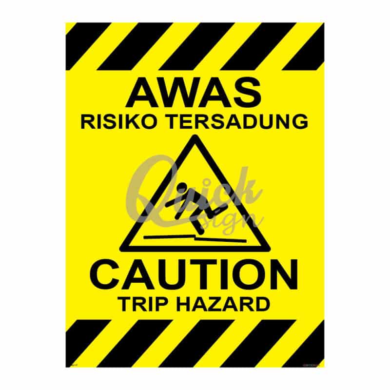 WS117 Caution Trip Hazard Sign | Durable Indoor & Outdoor Safety Signage