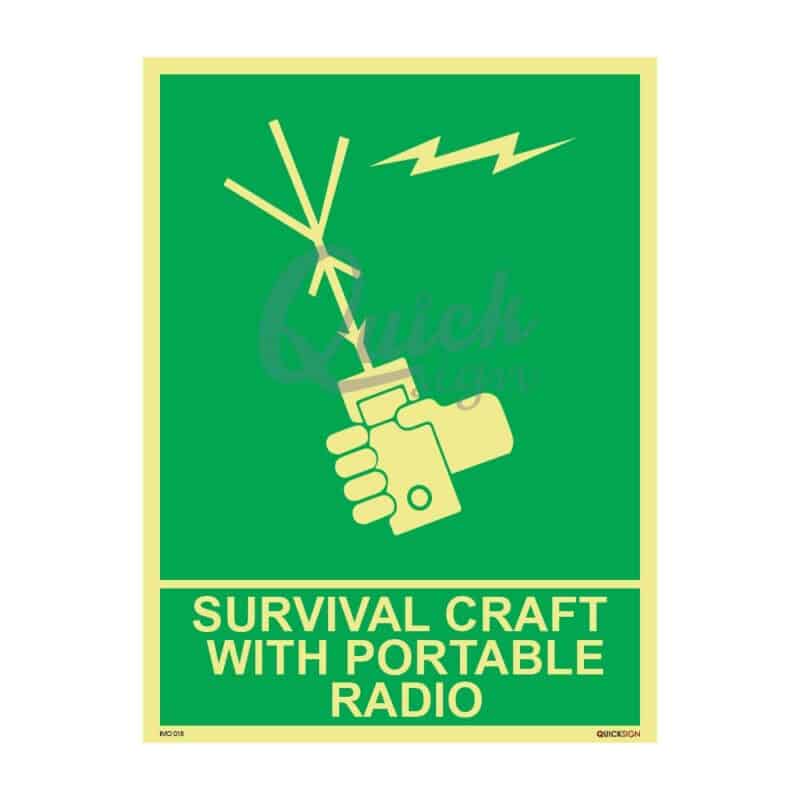 IMO018 Survival Craft With Portable Radio Sign - Safetyware Group