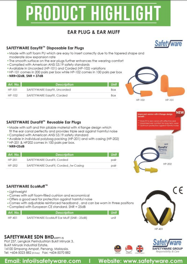 SAFETYWARE Ear Plug & Ear Muff - Safetyware Group