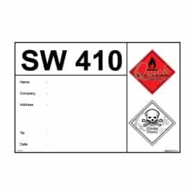 SW410 Scheduled Waste Label | High-Visibility Toxic and Flammable Waste ...