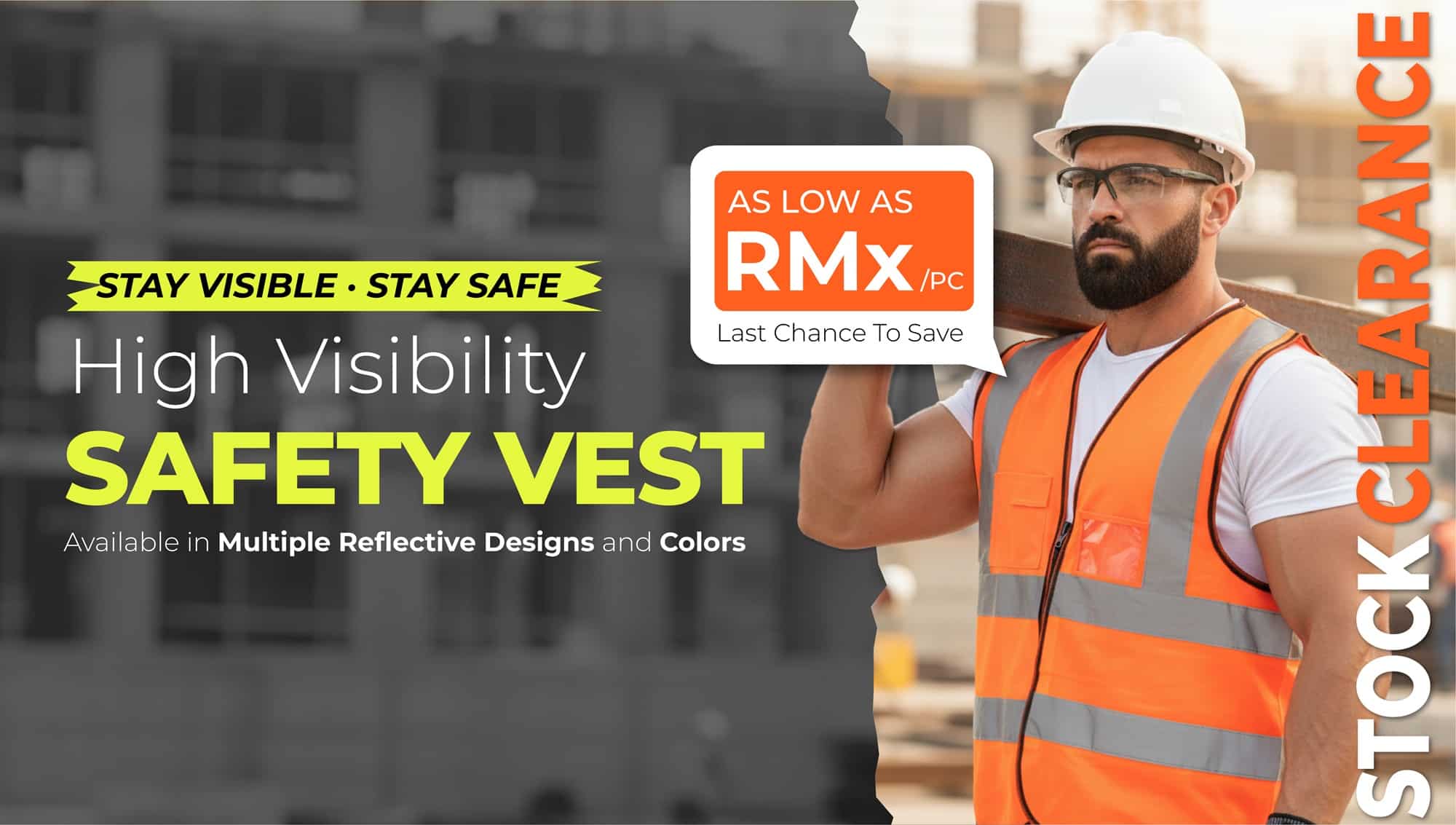 Safety PPE Clearance Sale – Safety Vest RM7 & Harness 50% Off
