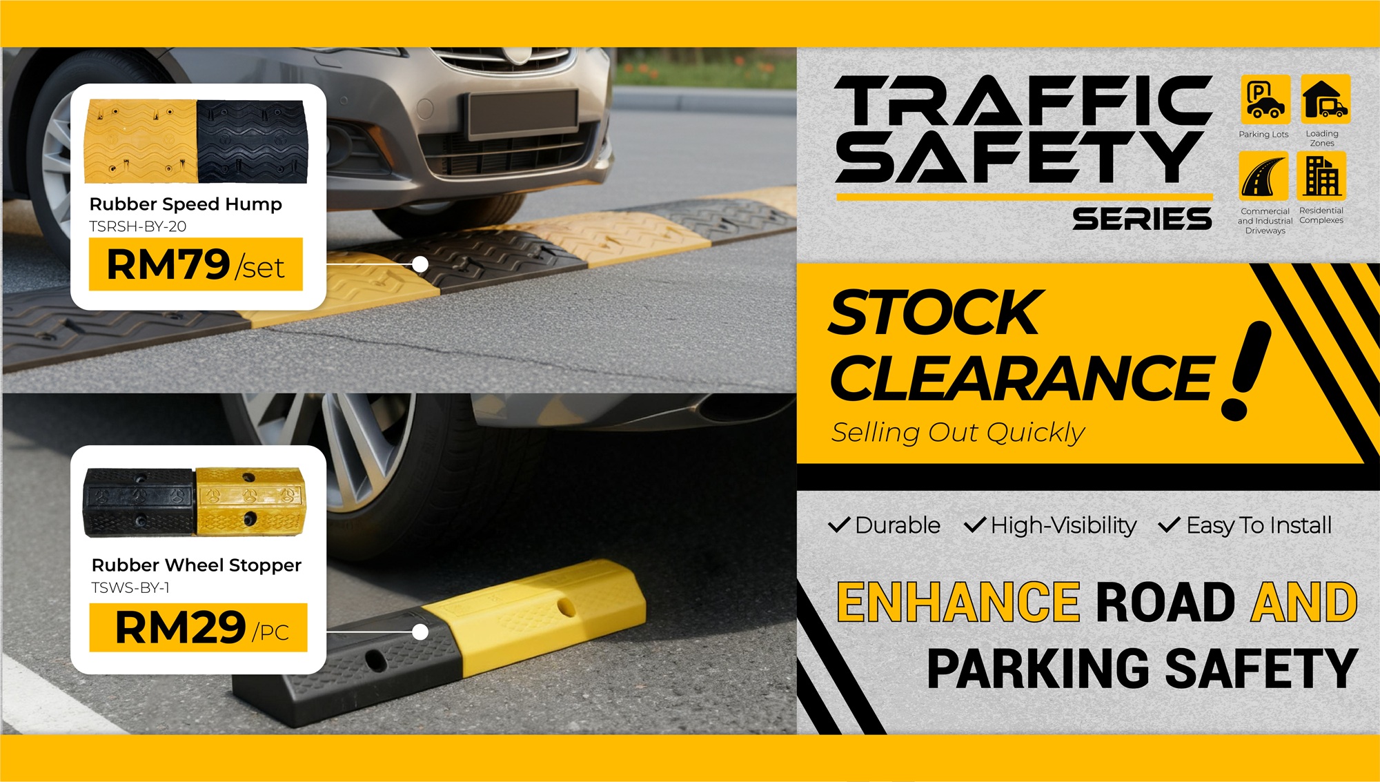 Safetyware Wheel Stopper & Speed Hump Promotion - from RM29